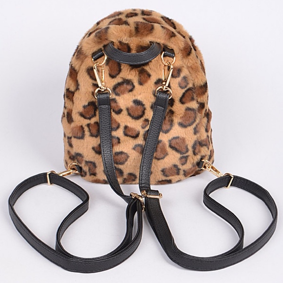 3AM Forever® | Bags | Faux Fur Animal Print Mini Backpack | Poshmark